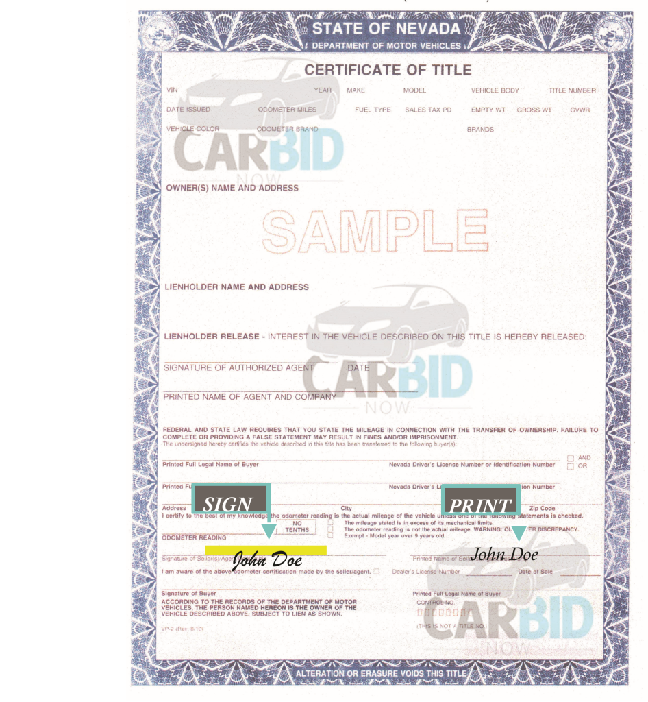 Nevada, NV Title Page