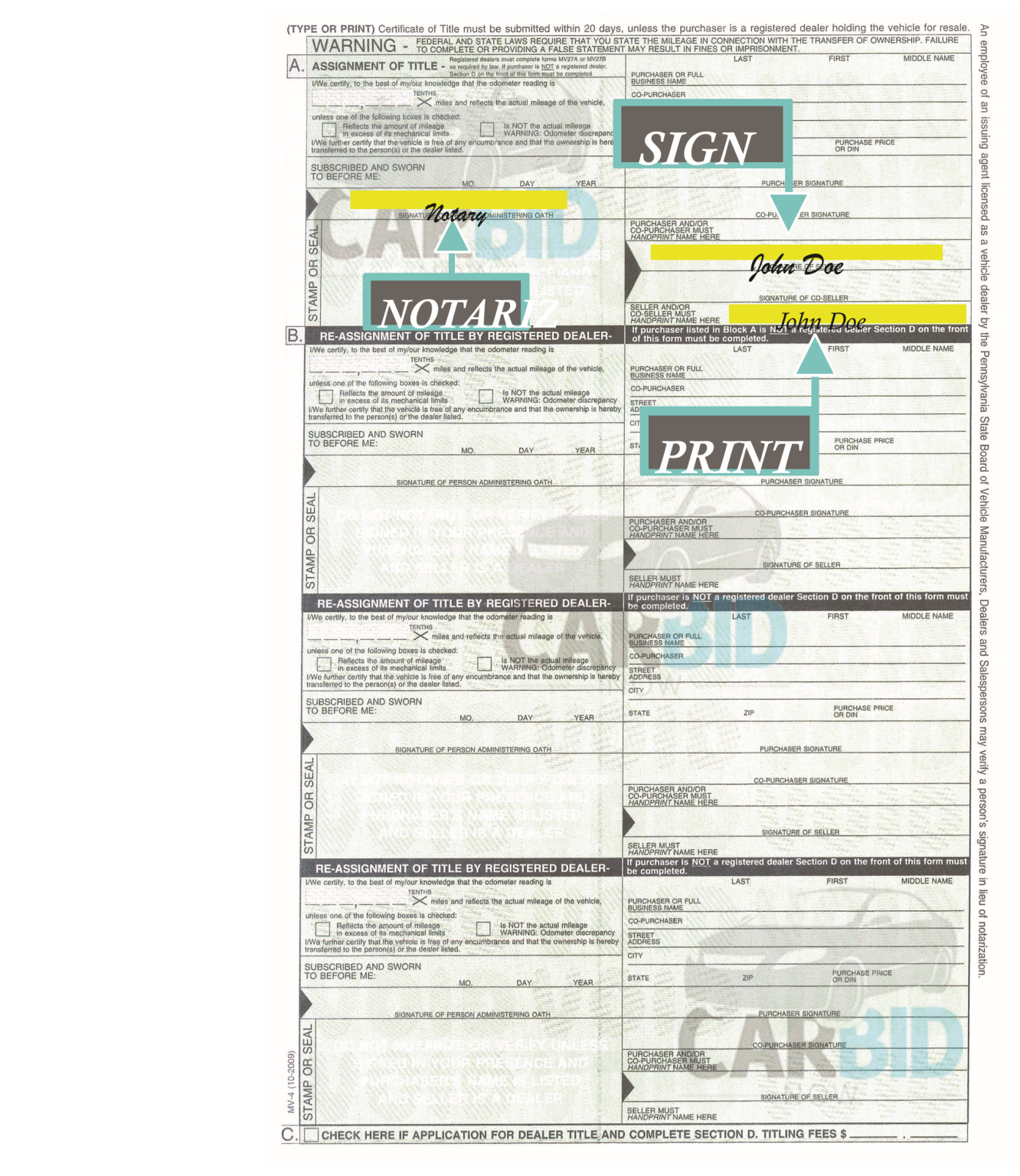 Pennsylvania, PA Title Page